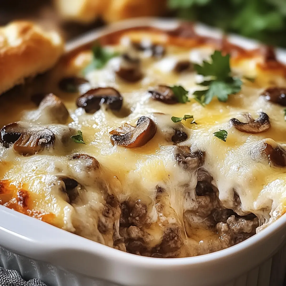 Ultimate Mushroom and Swiss Burger Casserole: Delicious Comfort Food
